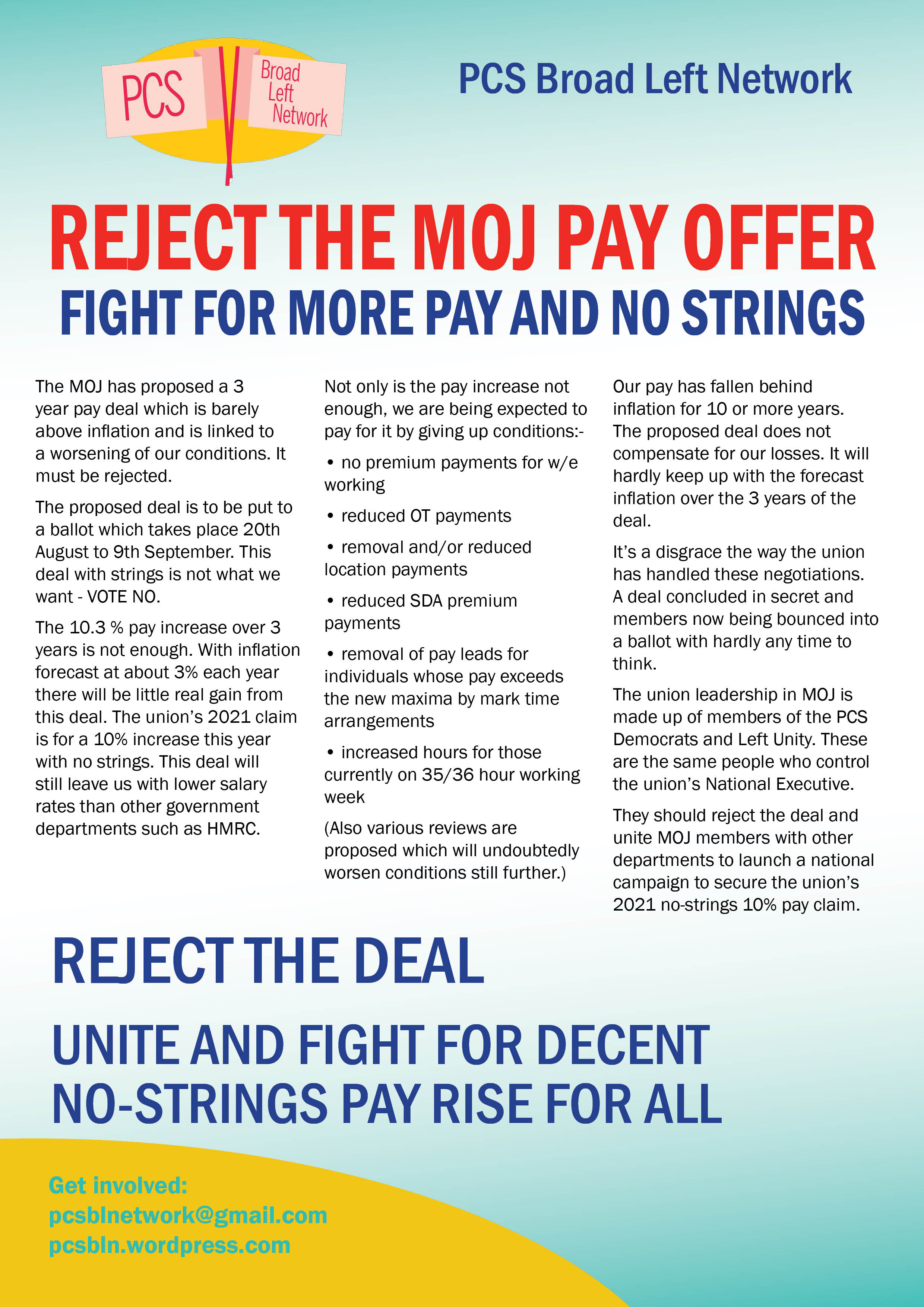Reject the MOJ Pay Offer. Fight for more pay and no strings! – PCS ...