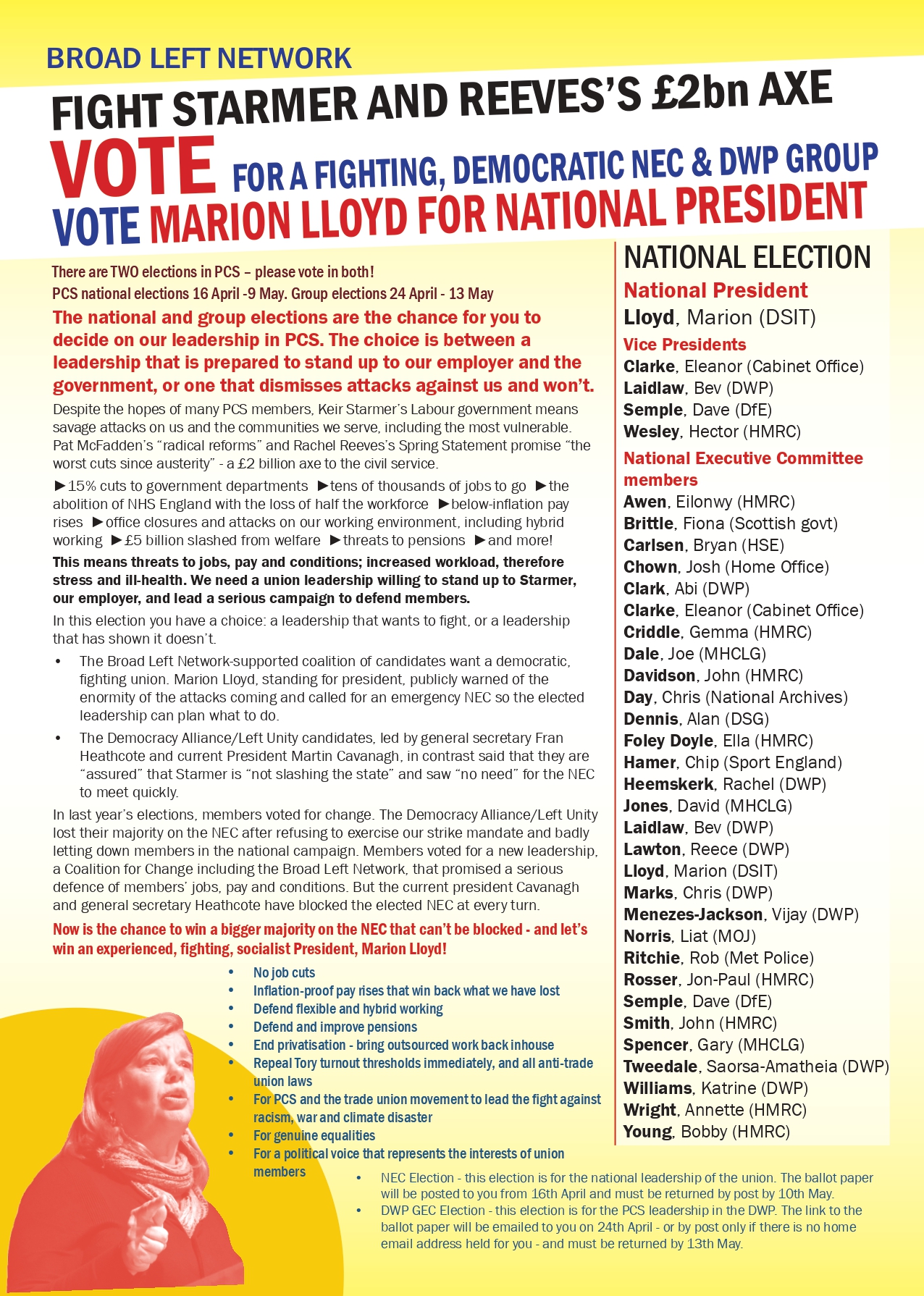 Group Elections 2025 – PCS Broad Left Network