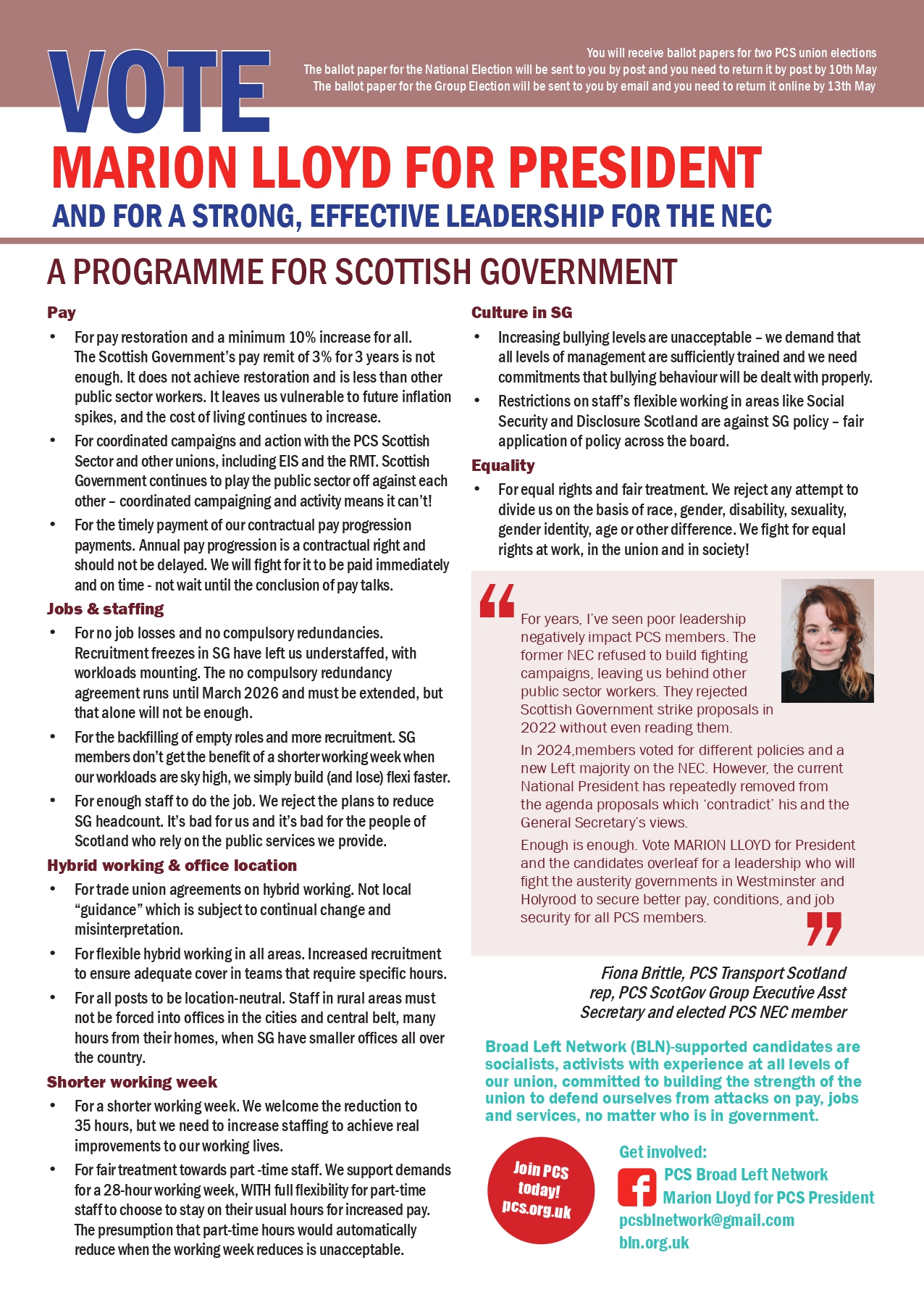 NEC Elections 2025 – PCS Broad Left Network